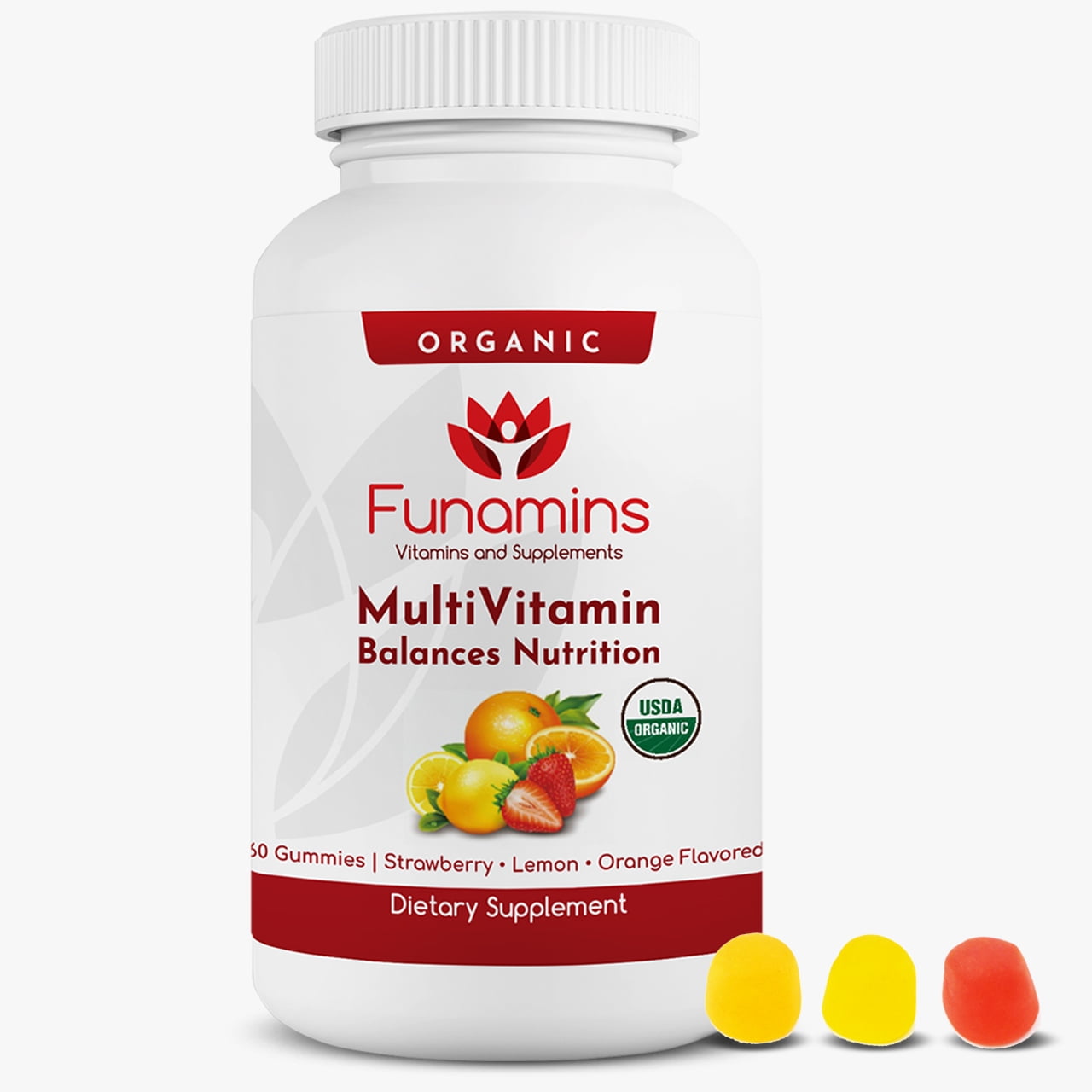 Funamins Organic Gummy Multivitamins, Blend of 11 Essential Nutrients ...