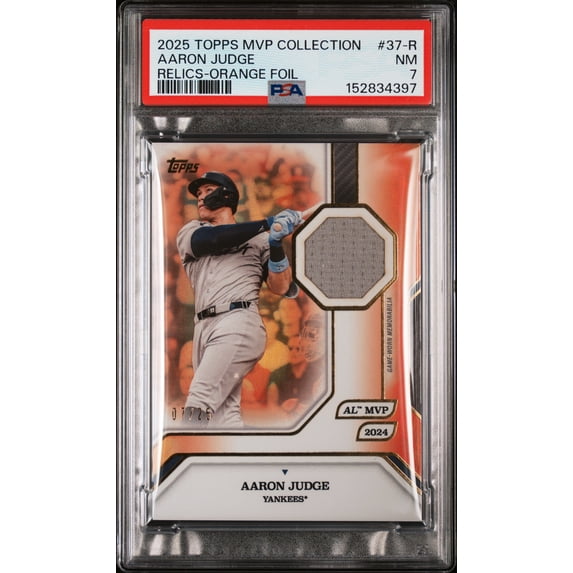 2025 Topps MLB MVP Collection Aaron Judge #37-R Relic Orange Foil /25 ...