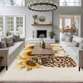 5'x8' Area Rugs, Leopard Sunflowers Indoor Outdoor Area Rug for Living ...