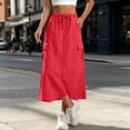 Ashirexll Long Skirts for Women Fashion Solid Color Drawstring Elastic ...