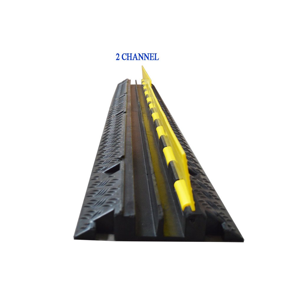 INTBUYING 2-Cable Rubber Electrical Wire Cover Protector Ramp Snake ...