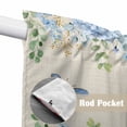 Blue Hydrangea Swag Curtain Valance for Small Windows, Rustic Summer ...