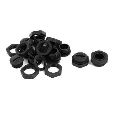 M16 Nylon Male Threaded Cable Gland Screw End Cap Cover Black 10pcs ...