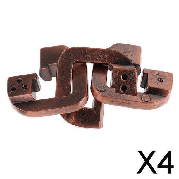 2-4pack Puzzle Classic Metal Brain Teaser IQ Test Toy para adultos 4 ...