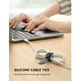 10Pack Silicone Cable Ties Cord Organizer Wrap - Durable Reusable Wire ...