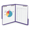 50 Purple Letter-Size File Folders with 2-Prong Fasteners and 1/3 Cut ...