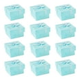 12 pc Cardboard Rings Boxes with Sponge Inside Square with Bowknot Pale ...