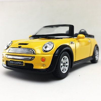5" Kinsmart Mini Cooper S Convertible Diecast Model Toy Car 1:28 Yellow ...