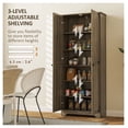 72" Farmhouse Pantry Cabinet - Distressed Gray Kitchen Storage ...