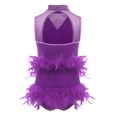 Doomiva Kids Rhinestone Plume Latin Dance Dress Competitions Stage ...