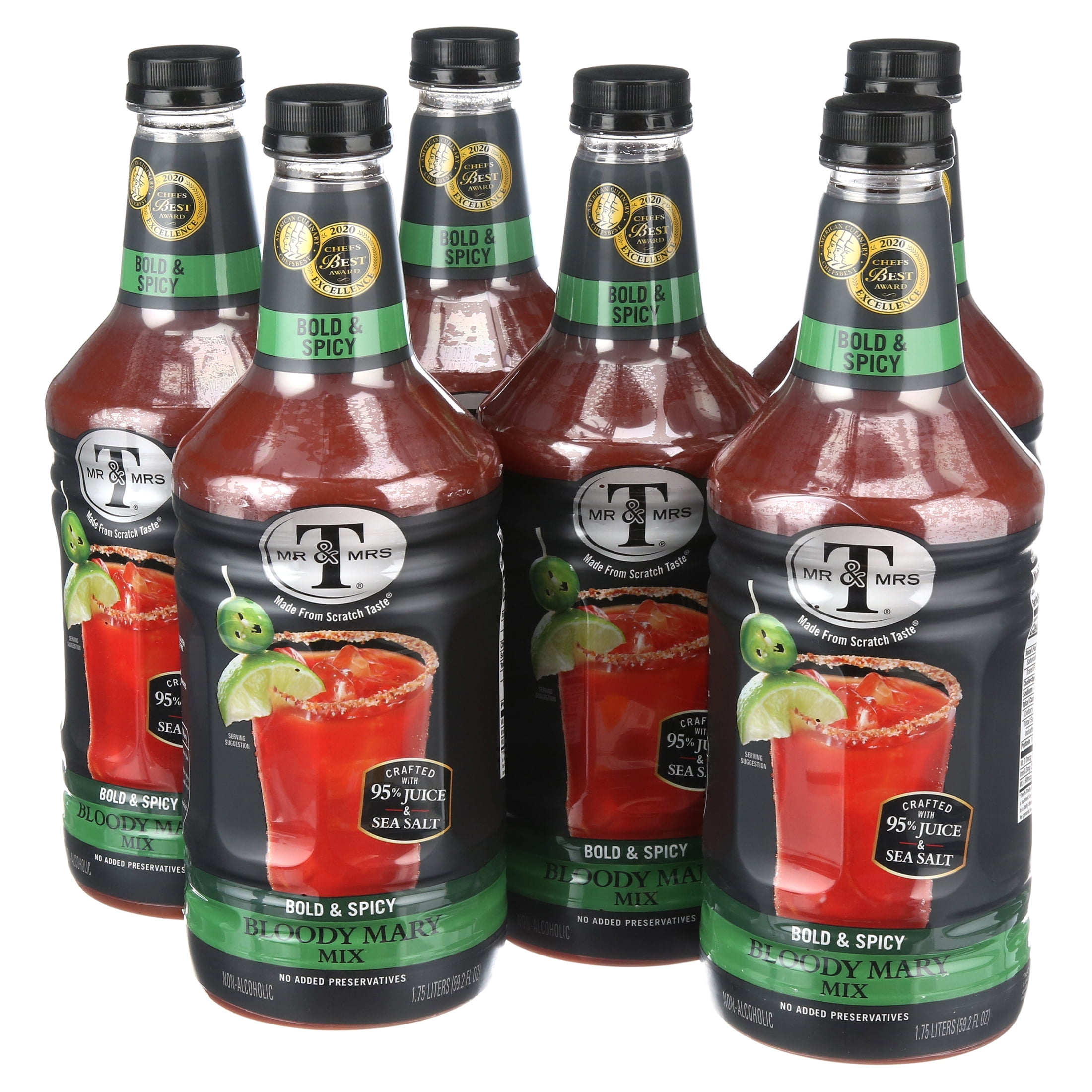 Buy 6 Bottles) Mr & Mrs T Bold & Spicy Bloody Mary Mix, 1.75 L Bottle ...