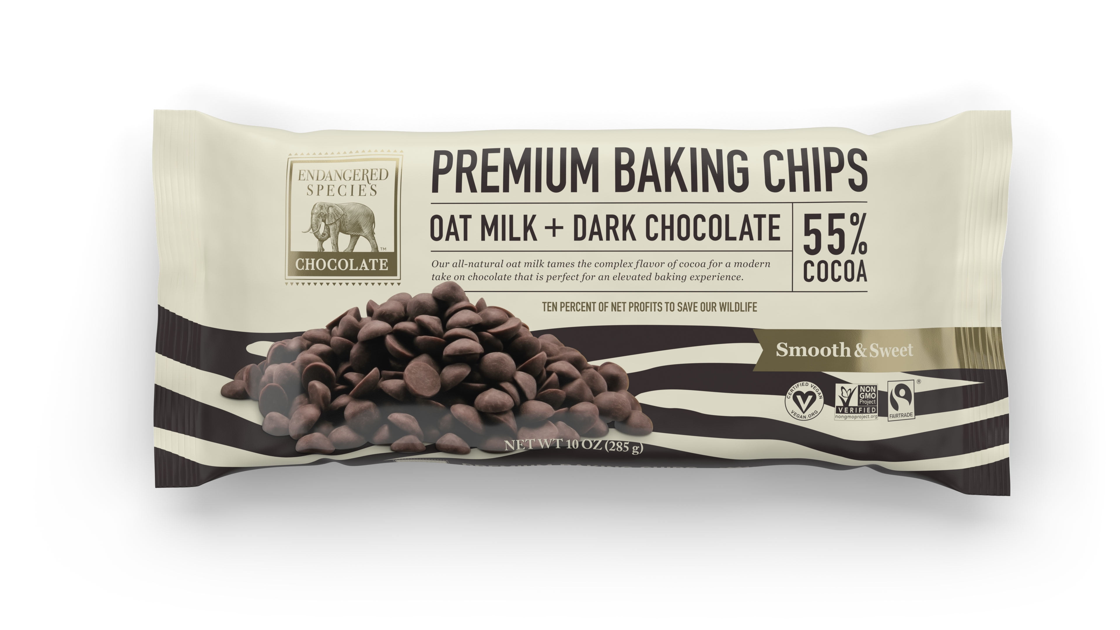 Endangered Species 10oz Chocolate Premium Oat Milk Baking Chips, 55% ...
