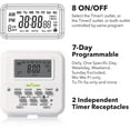 BN-LINK 7 Day Heavy Duty Digital Programmable Dual Outlet Timer - 2 ...