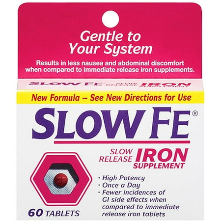 Slow Fe Iron Supplement Tablets 60 TB - Walmart.com