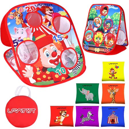 Carnival Clown Themes Bean Bag Toss Game Toy Kit Includes Double Sided ...