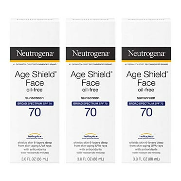 Neutrogena Age Shield Face Sunscreen, SPF 70, Sheer Liquid, Oil Free ...