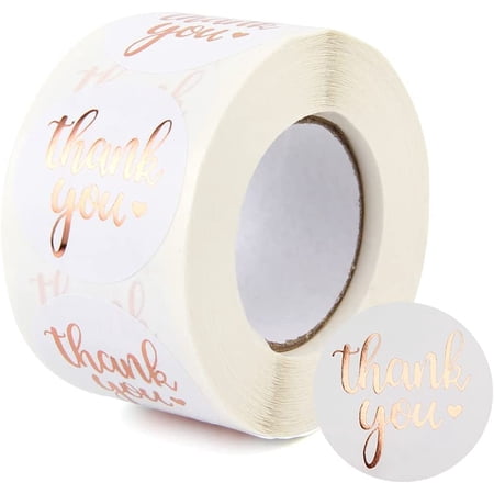 Crday Thank You Stickers,500 Pcs Round Thank You Gift Stickers Thank ...