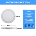 ENERGETIC 9" LED Slim Flushmount Ceiling Light, 1300 Lumens Dimmable ...
