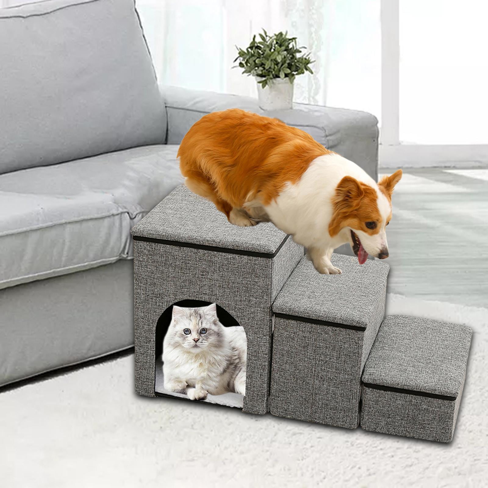 Folding Pet Stairs Lounge Pets Dog Step Stool Doggie Car Ramp Dog ...