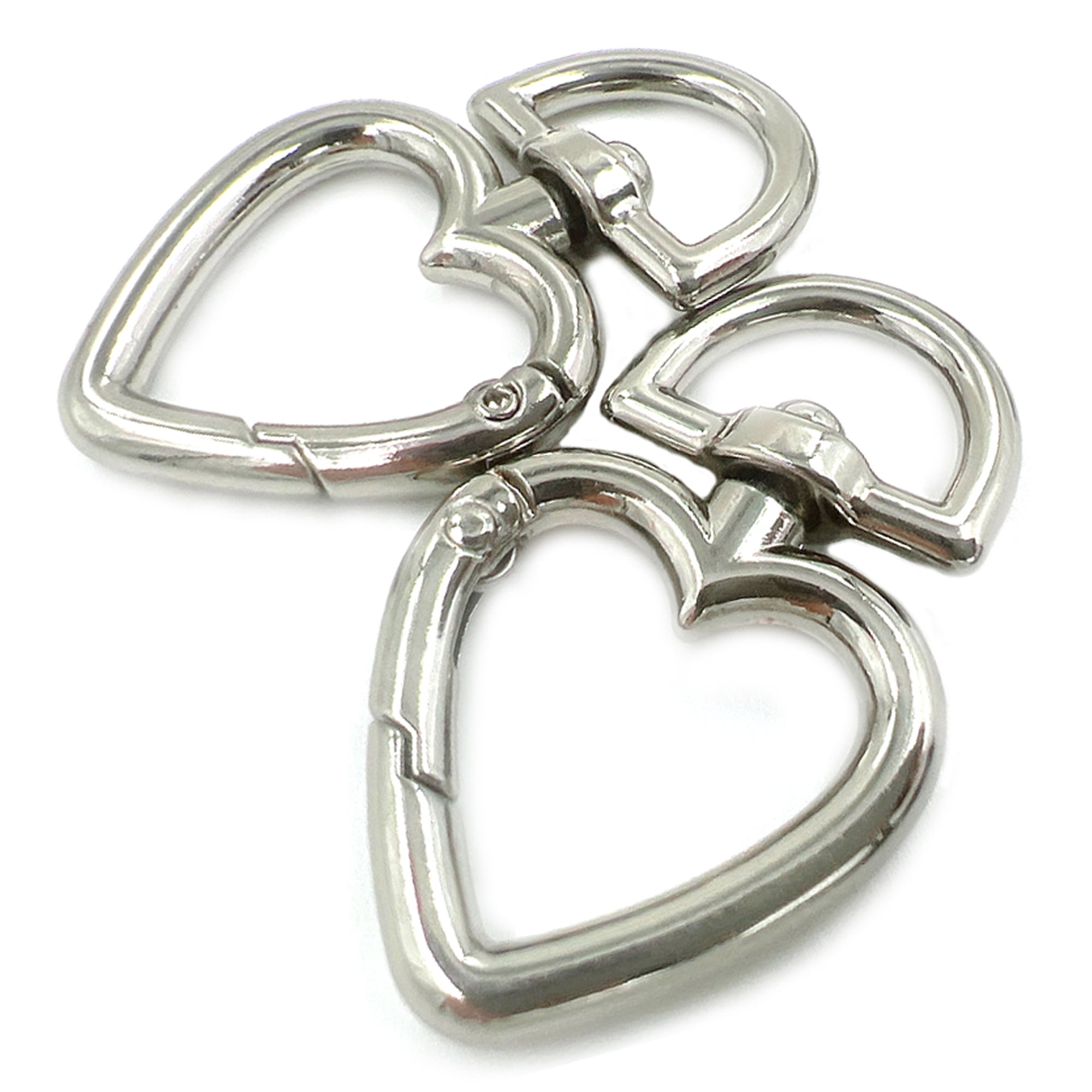 Loooontye 6 Pcs 3/4 inch Heart Shape Swivel Buckles Metal Push Gate ...