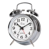 Equity, Twin Bell Quartz Alarm Clock, Model 13014, Silver - Walmart.com