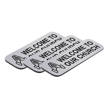 Ujier 1 x 3" Name Tag/Badge, Silver, Praying Hands (3 Pack) - Walmart.com