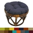 International Caravan Rattan Ottoman with Outdoor Fabric Cushion ...
