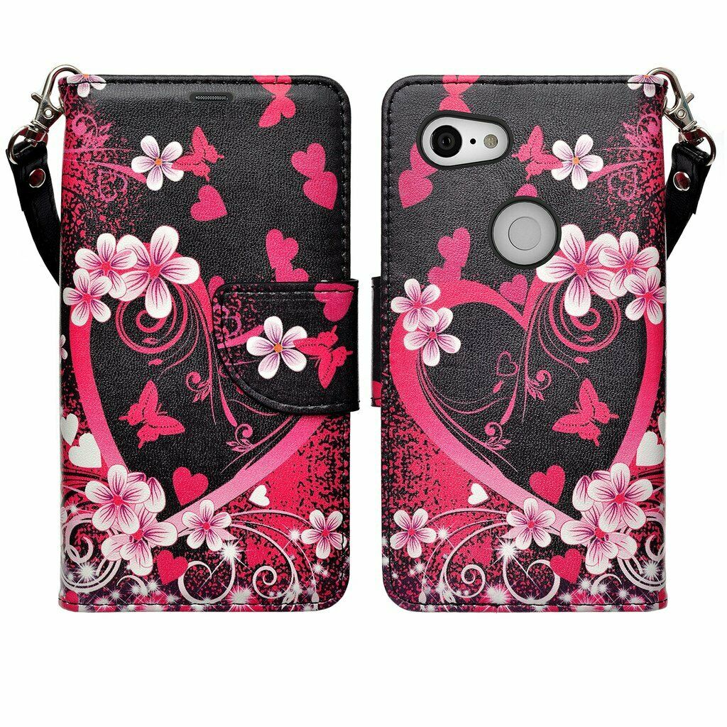 for Google Pixel 3A Phone Case Designed Wallet Grip Textured Fold Kick ...