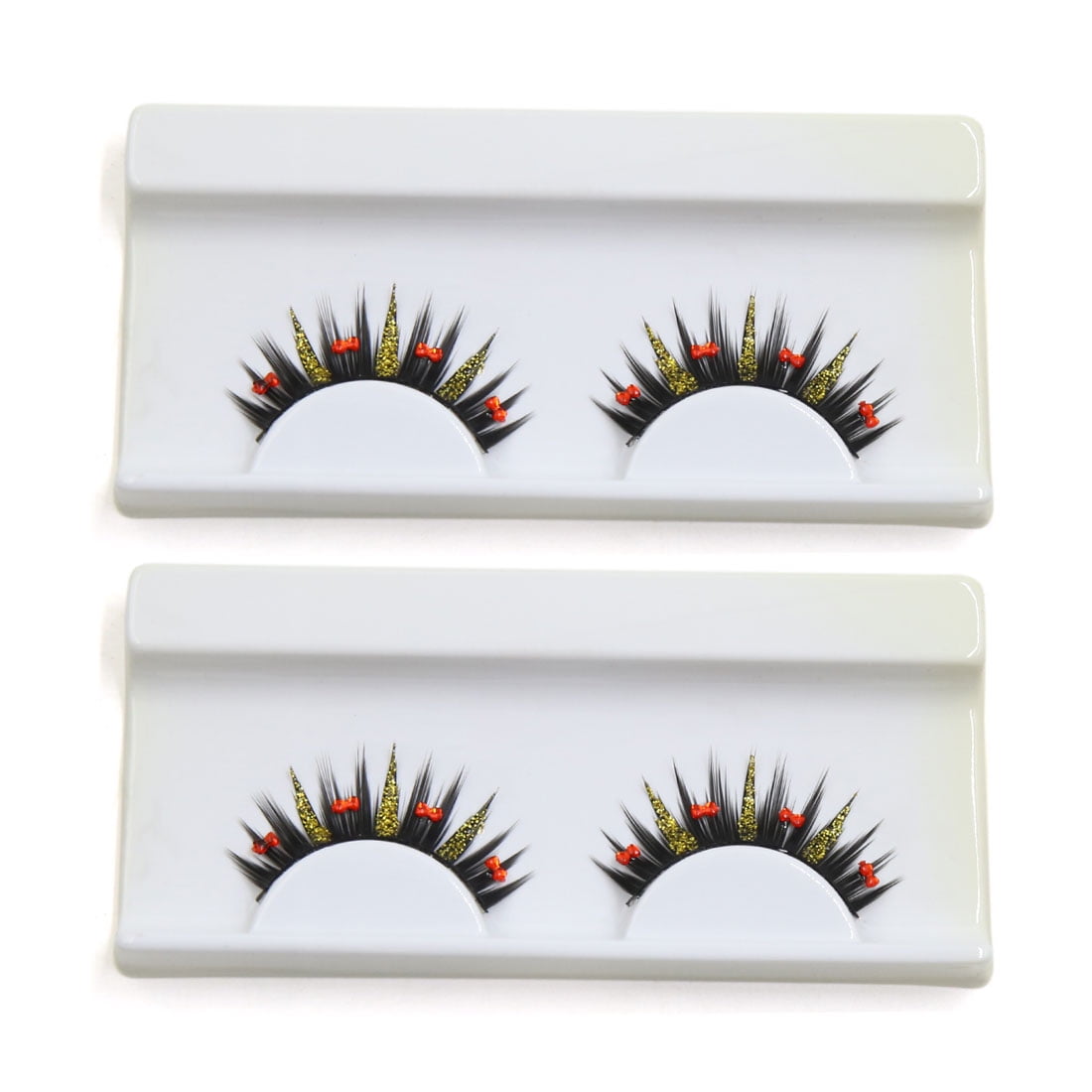 2 Pairs Decor False Eyelash Faux Fake Eyelash Kit Party Festive Makeup ...