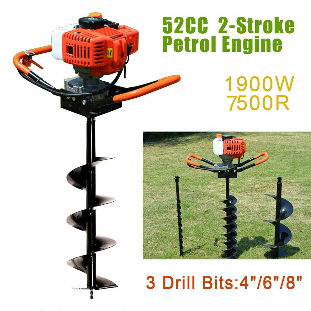 Flkoendmall 52CC Gas Powered Post Hole Digger Earth Auger Borer Fence ...