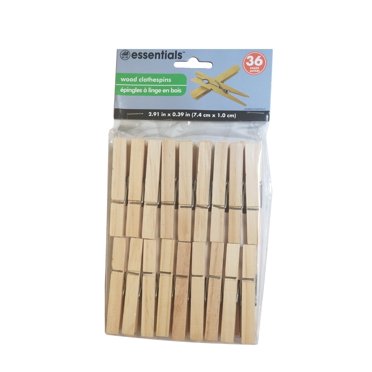 Wood Spring Clothespin, 3-3/4 in, Natural, 50 Per Pack, 6 Packs ...