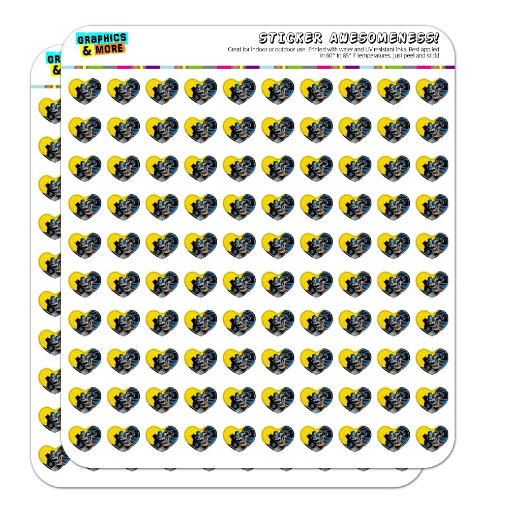 Batman Character Heart Shaped Planner Calendar Scrapbook Craft Stickers ...