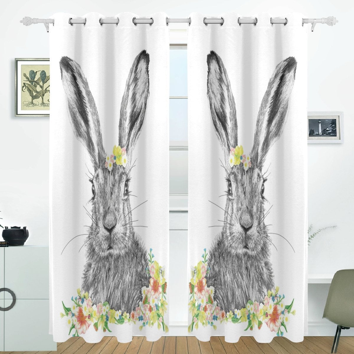 POPCreation Rabbit Window Curtain Blackout Curtains Darkening Thermal ...
