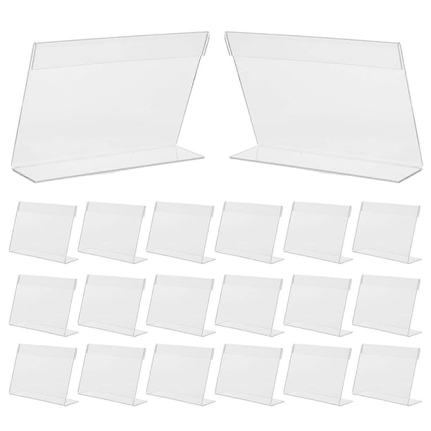 Clear Acrylic Sign Holders with Label Slot Transparent Upright Display ...