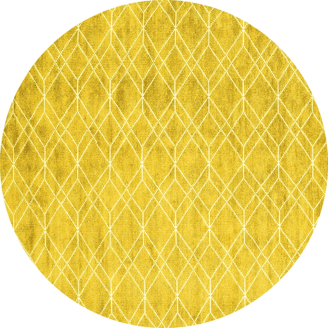 Ahgly Company Indoor Round Abstract Yellow Contemporary Area Rugs, 8 ...