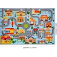 Blue Sky City Map Kids Car Play Mat, Non-Slip Traffic Road Educational ...
