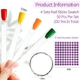 BQAN 200 Pcs Nail Swatch Sticks with Ring, Nails Art Display Nail ...
