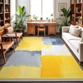 Area Rug 3x5ft Yellow Gray Oil Painting Washable Area Rugs for Living ...