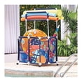 Large Rolling Storage Cart with Shelves and Mesh Basket Organizes Pool ...