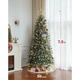 OASISCRAFT 7.5ft Artificial Xmas Tree Pre-Lit, Snow Flocked, 750 Clear ...