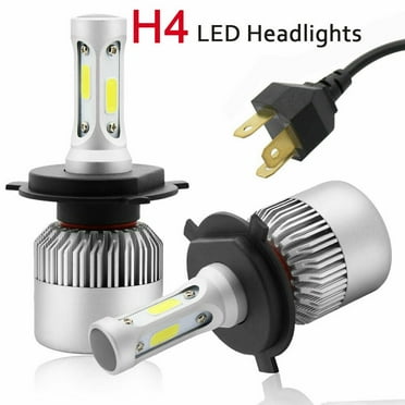 Lasfit H4 9003 HB2 LED Bulbs High Low Beam, 50W 5000LM 6000K White ...
