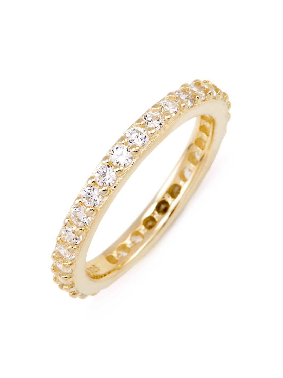 Gold Brilliant Cut Cz Stackable 2mm Ring, Rig Sizes 5 to 9 - Walmart.com