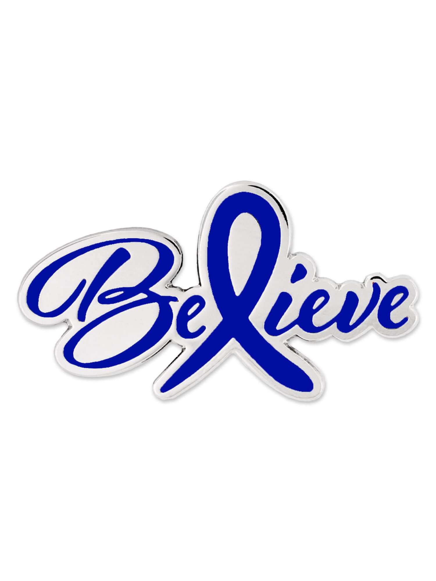 PinMart's Believe Blue Awareness Ribbon Enamel Lapel Pin - Walmart.com