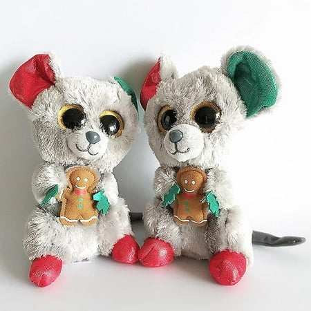 Ty Big Eyes Beanie Candy Grey Mouse Hug Gingerbread Man Plush Stuffed ...