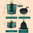 OhhGo Electric Hot Pot, Folding Non-Stick Cooking Hot Pot Noodles Cooker Portable Folding Travel ...