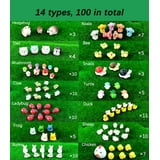 NIBERDA 100 Pcs Mini Resin Animals Figures, Small Plastic Figurines for ...