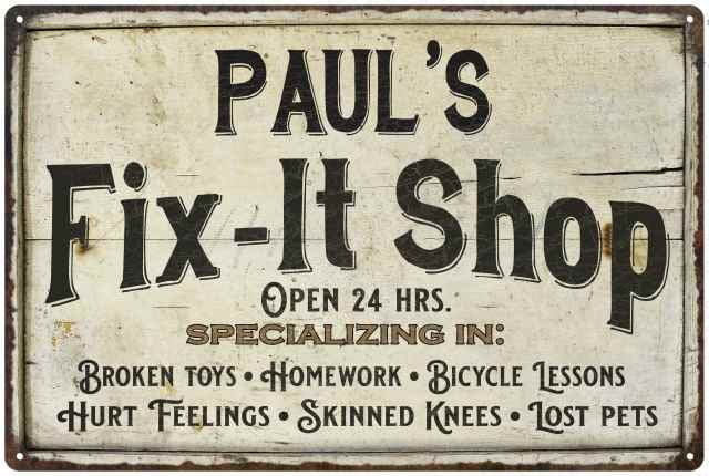 PAUL'S Fix-It Shop Sign Grandpa Dad Wall Decor Gift 8x12 Metal ...