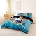 Feelyou Skeleton Riding Shark Queen Duvet Cover Set for Kids Boys, US ...