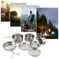 Eccomum Camping Cookware Mess Kit 8pcs Stainless Steel with Pots Pans ...