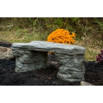 Athena Garden Petrified Rock Bench - Durable Outdoor Concrete Stone ...
